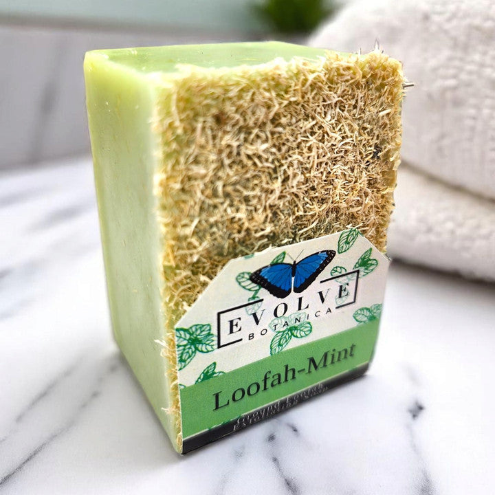 Loofah-Mint Soap - Exfoliating Foot & Hand Soap – Evolve Botanica